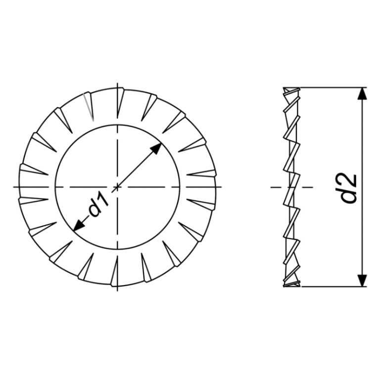 External Serrated Lock Washer DIN 6798 A | Serrated Lock Washer ...