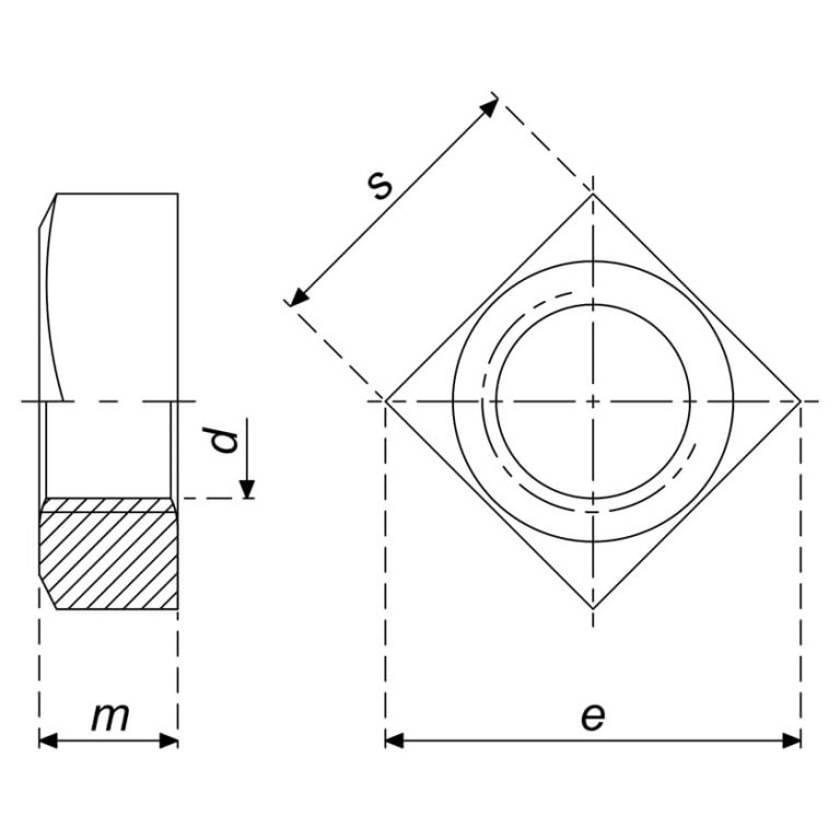 Square Nut DIN 557 - Uni Circle Fasteners Sdn Bhd