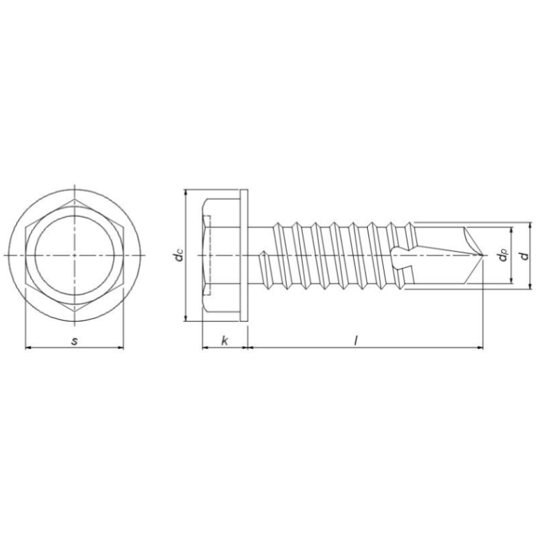 Hex Head Self Drilling Screw with Washer DIN 7504 K - Uni Circle Fasteners Sdn Bhd